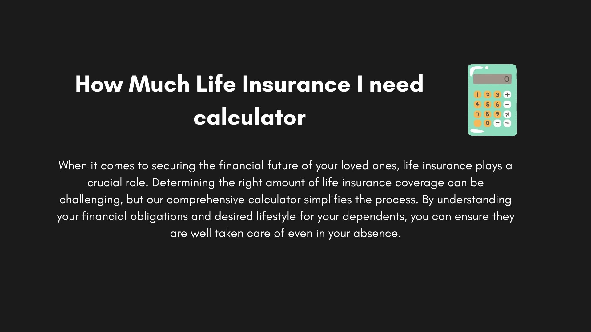 How Much Life Insurance I need calculator - Financial Astrology by ...