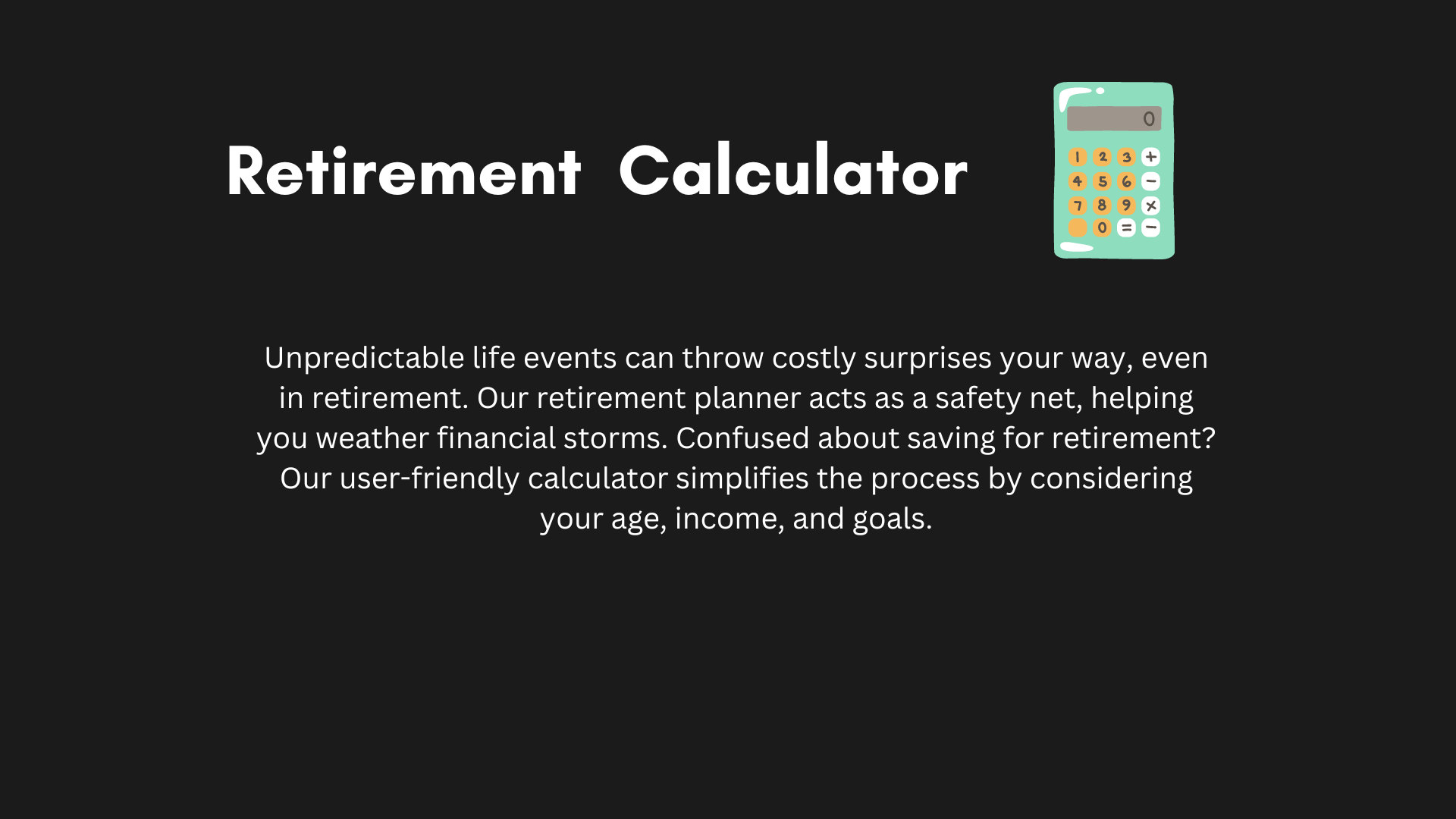 Retirement calculator - Financial Astrology by Rajeev Prakash